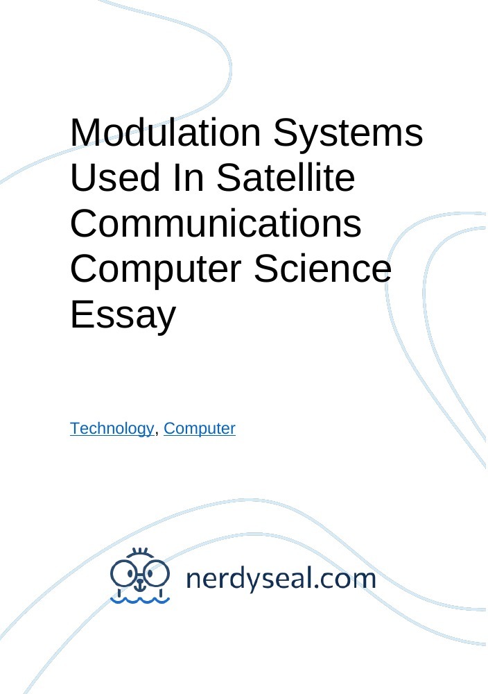 Modulation Systems Used In Satellite Communications Computer Science