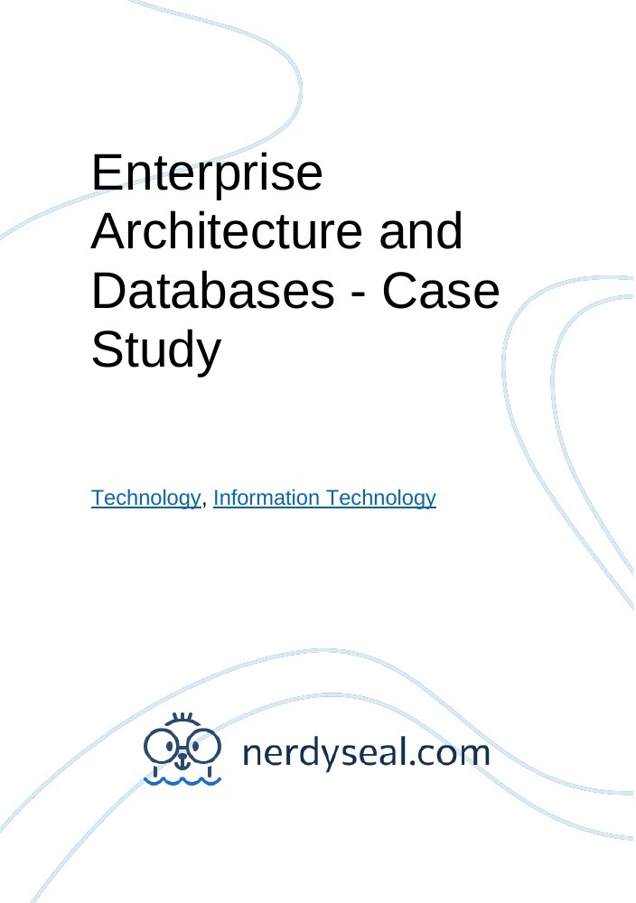 Enterprise Architecture and Databases - Case Study - 621 Words - NerdySeal