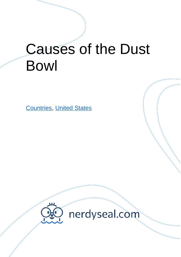 Causes of the Dust Bowl - 621 Words - NerdySeal