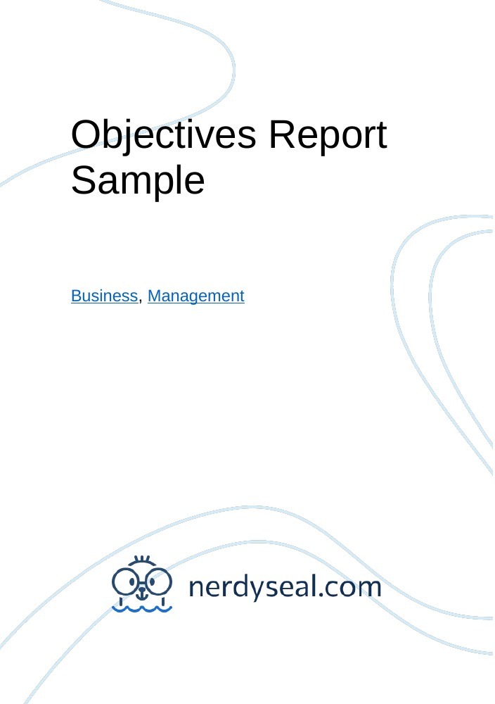 Objectives Report Sample - 354 Words - NerdySeal