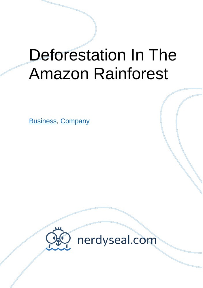 Deforestation In The Amazon Rainforest - 2617 Words - NerdySeal