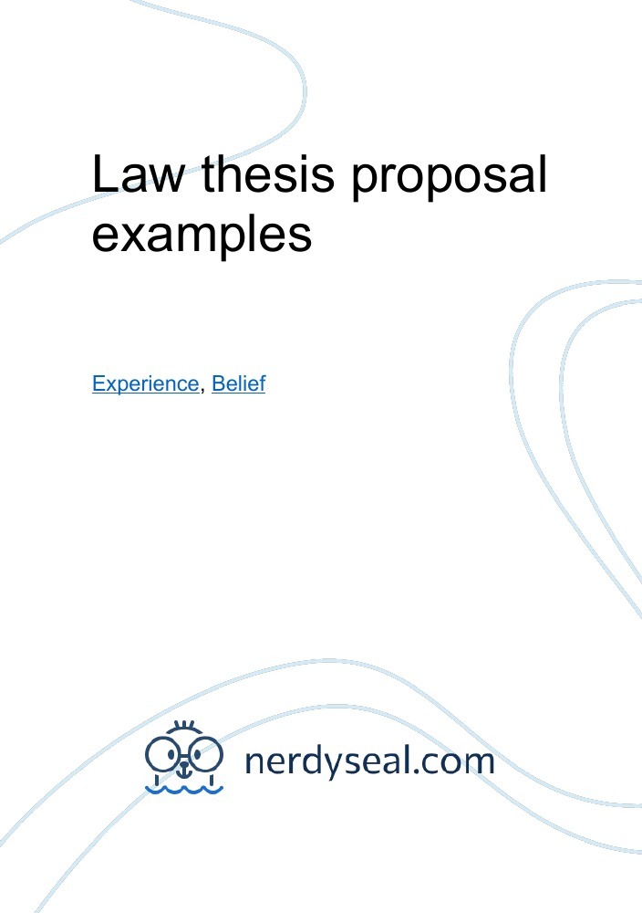 Law thesis proposal examples - NerdySeal