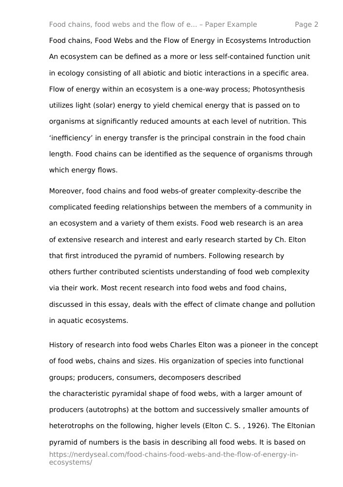 Food chains, food webs and the flow of energy in ecosystems - 1467 ...