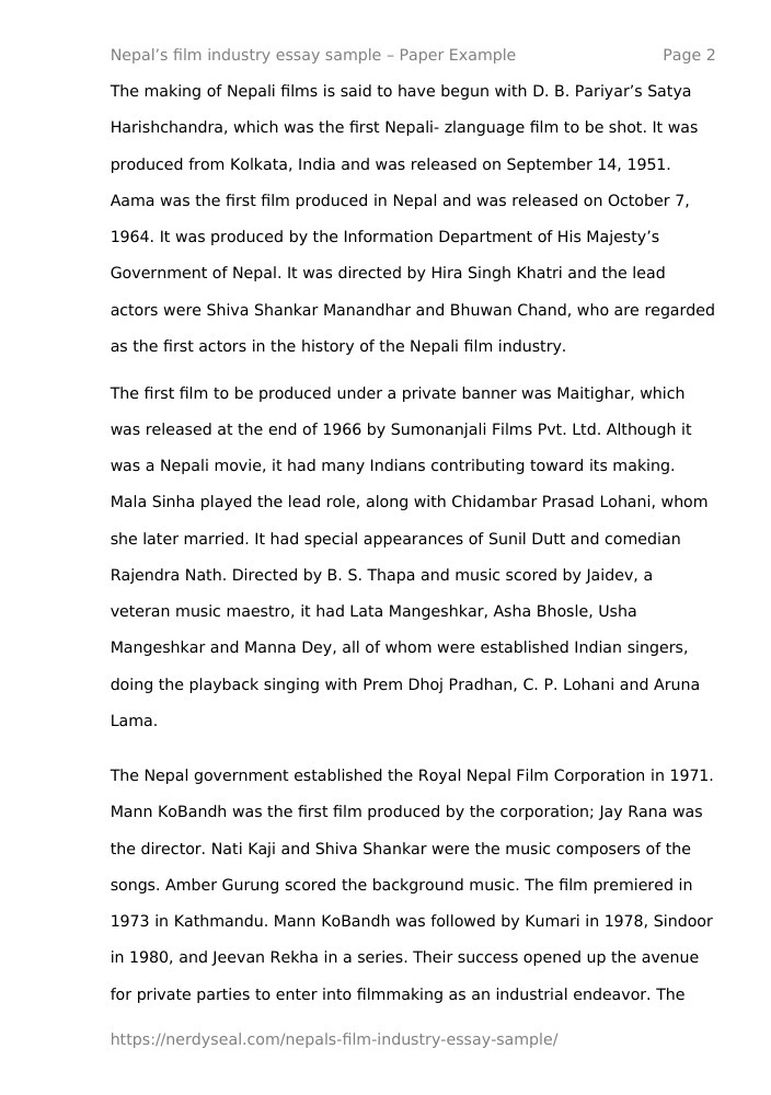 Nepal s Film Industry Essay Sample 1701 Words NerdySeal nepal-s-film-industry-essay-sample-1701-words-nerdyseal
