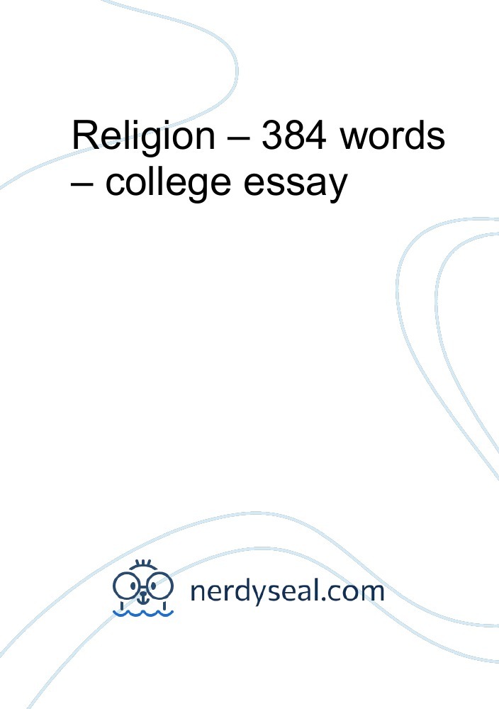 Religion college essay - 410 Words - NerdySeal