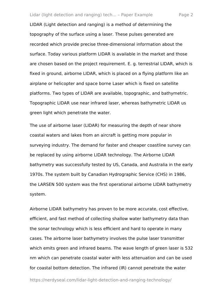 Lidar Light Detection And Ranging Technology 753 Words Nerdyseal