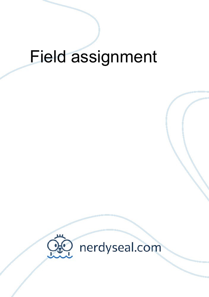 Field assignment - 545 Words - NerdySeal