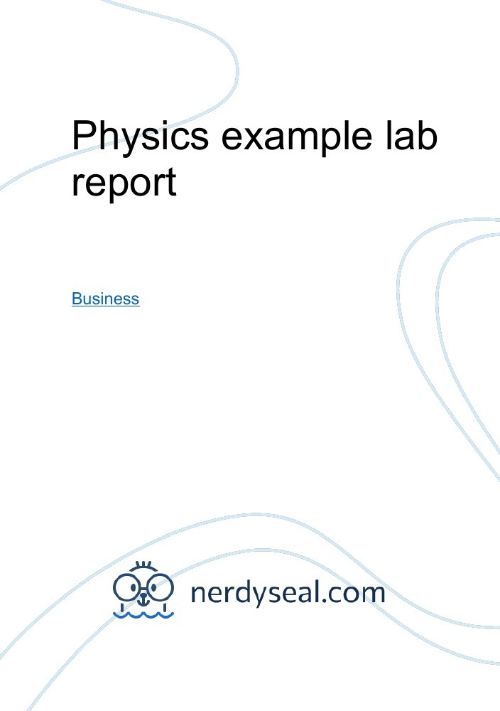 Physics example lab report - 494 Words - NerdySeal