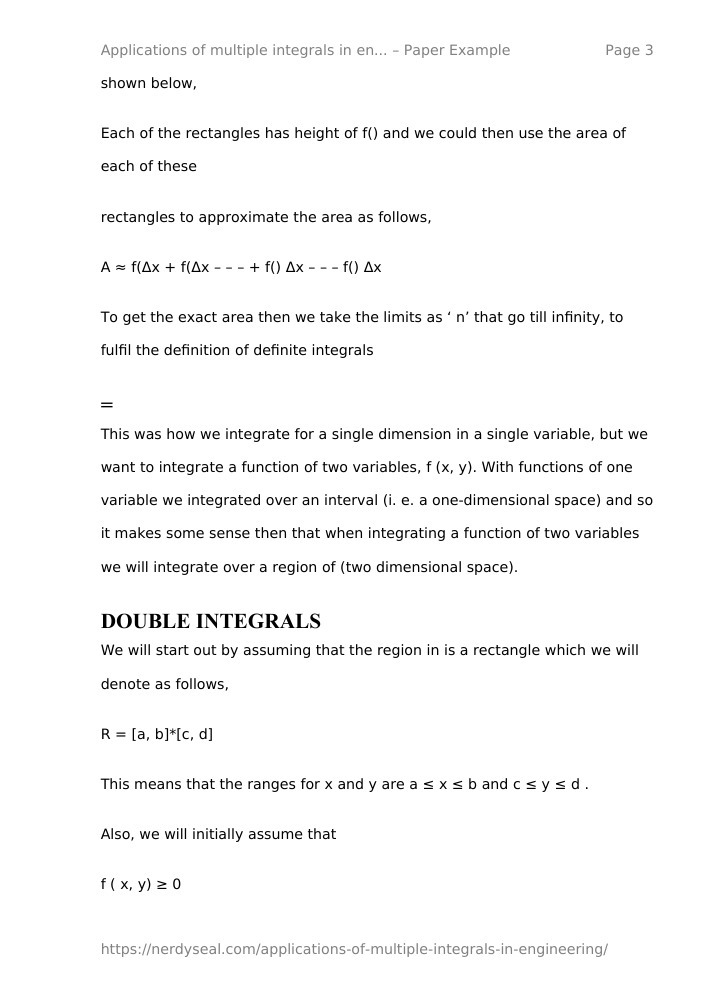 Applications of multiple integrals in engineering - 2112 Words - NerdySeal